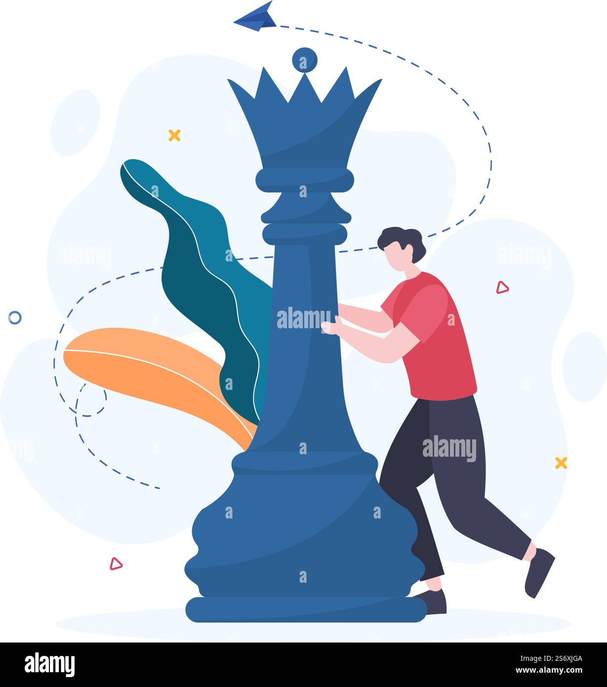 Chess Board Game Cartoon Background Illustration with Two People ...