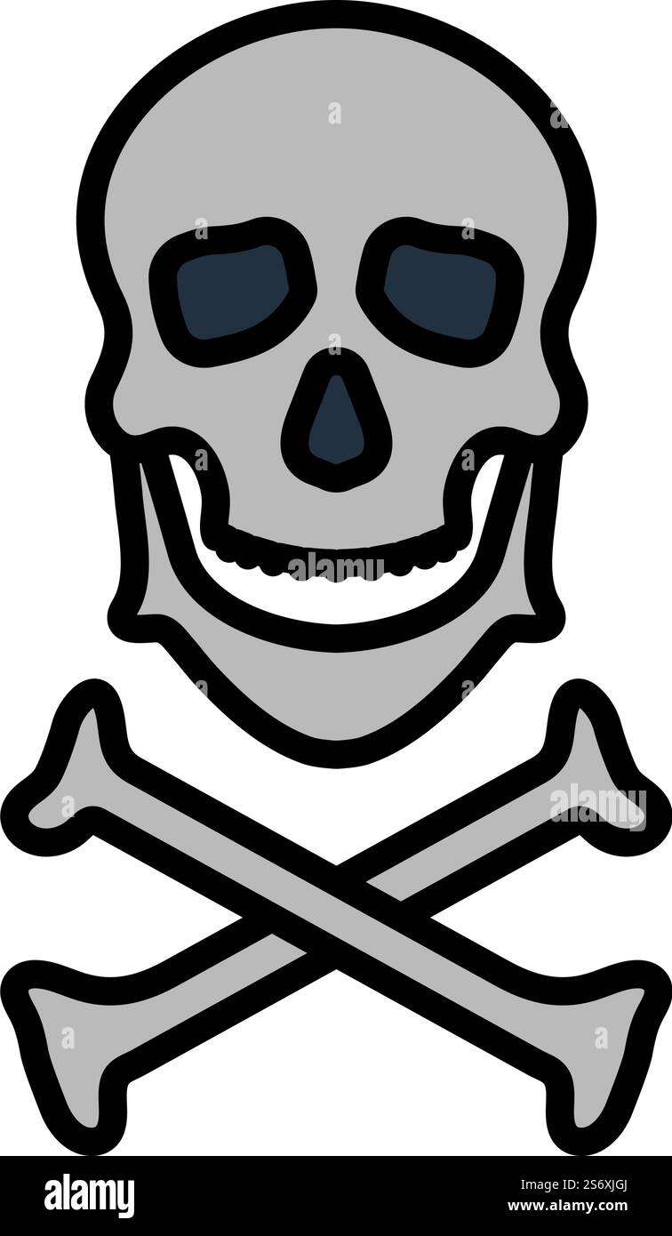 Icon Of Poison From Skill And Bones. Editable Bold Outline With Color ...