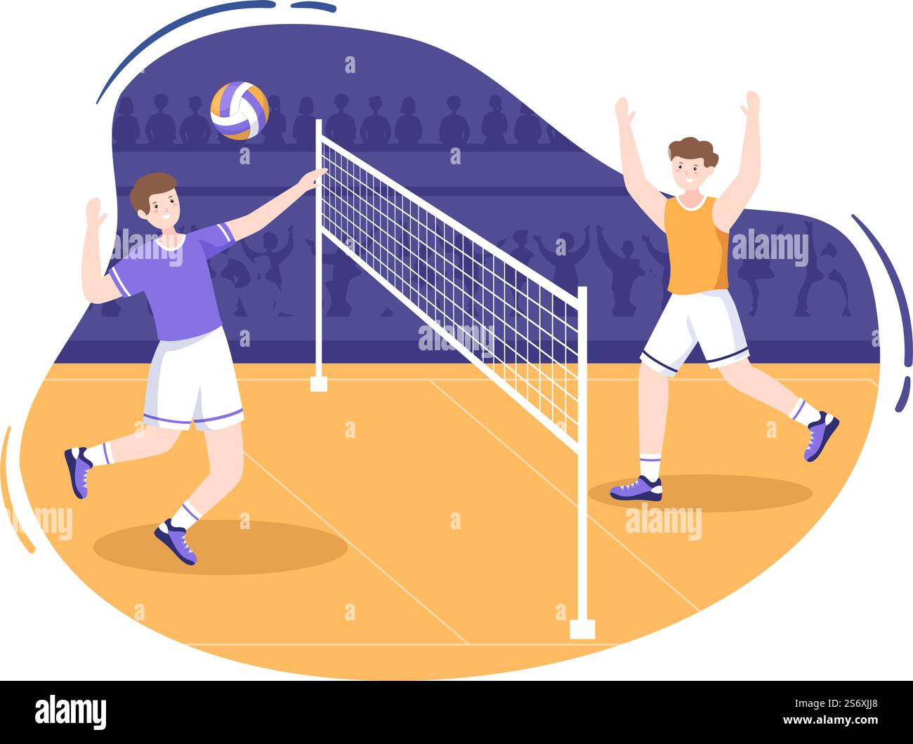 Volleyball Player on the Attack for Sport Competition Series Indoor in ...