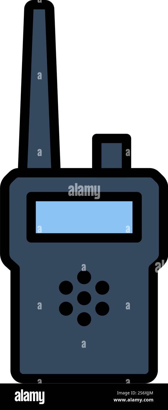 Portable Radio Icon. Editable Bold Outline With Color Fill Design ...