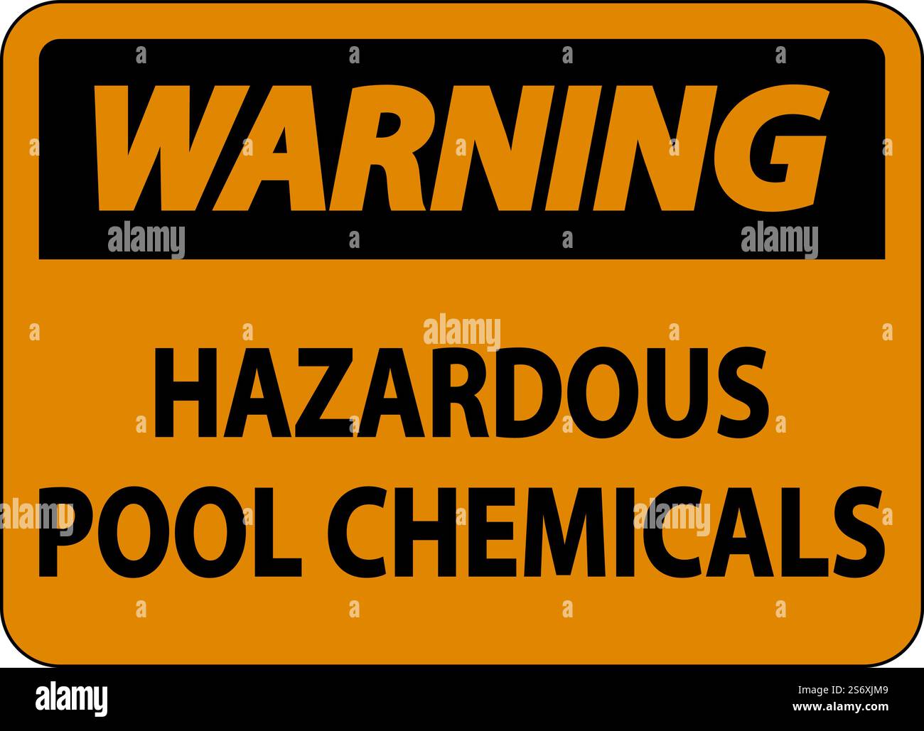 Warning Hazardous Pool Chemicals On White Background Stock Vector Image ...