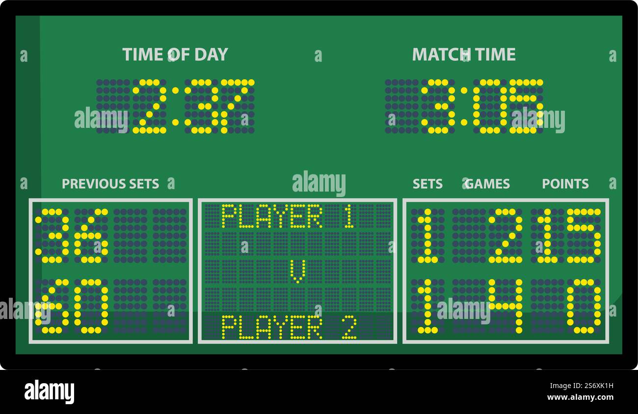 Tennis Scoreboard Icon. Editable Bold Outline With Color Fill Design ...