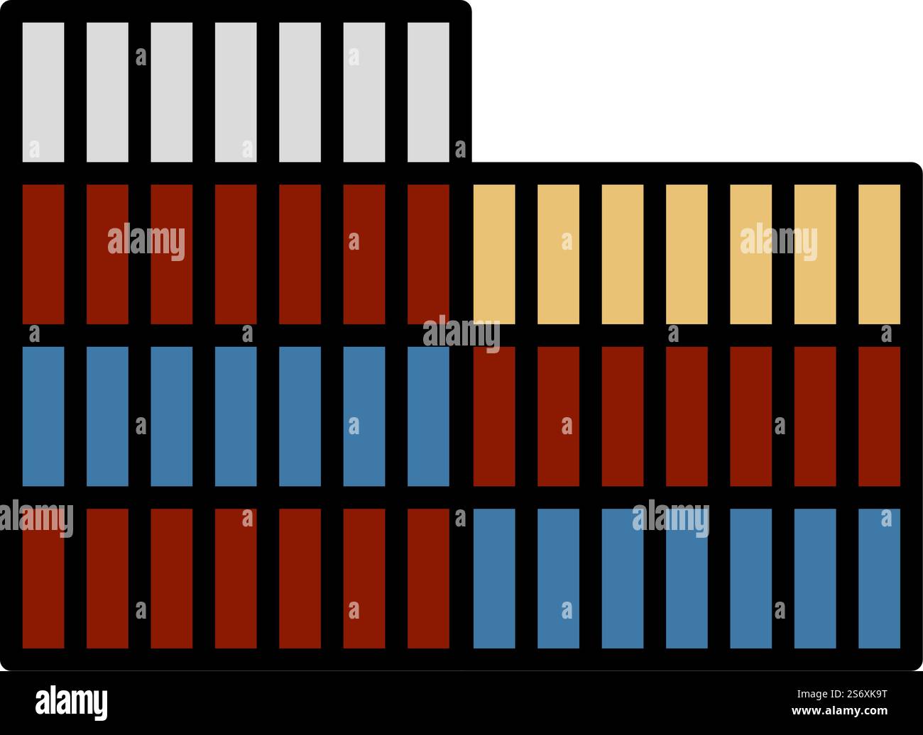Container Stack Icon. Editable Bold Outline With Color Fill Design ...