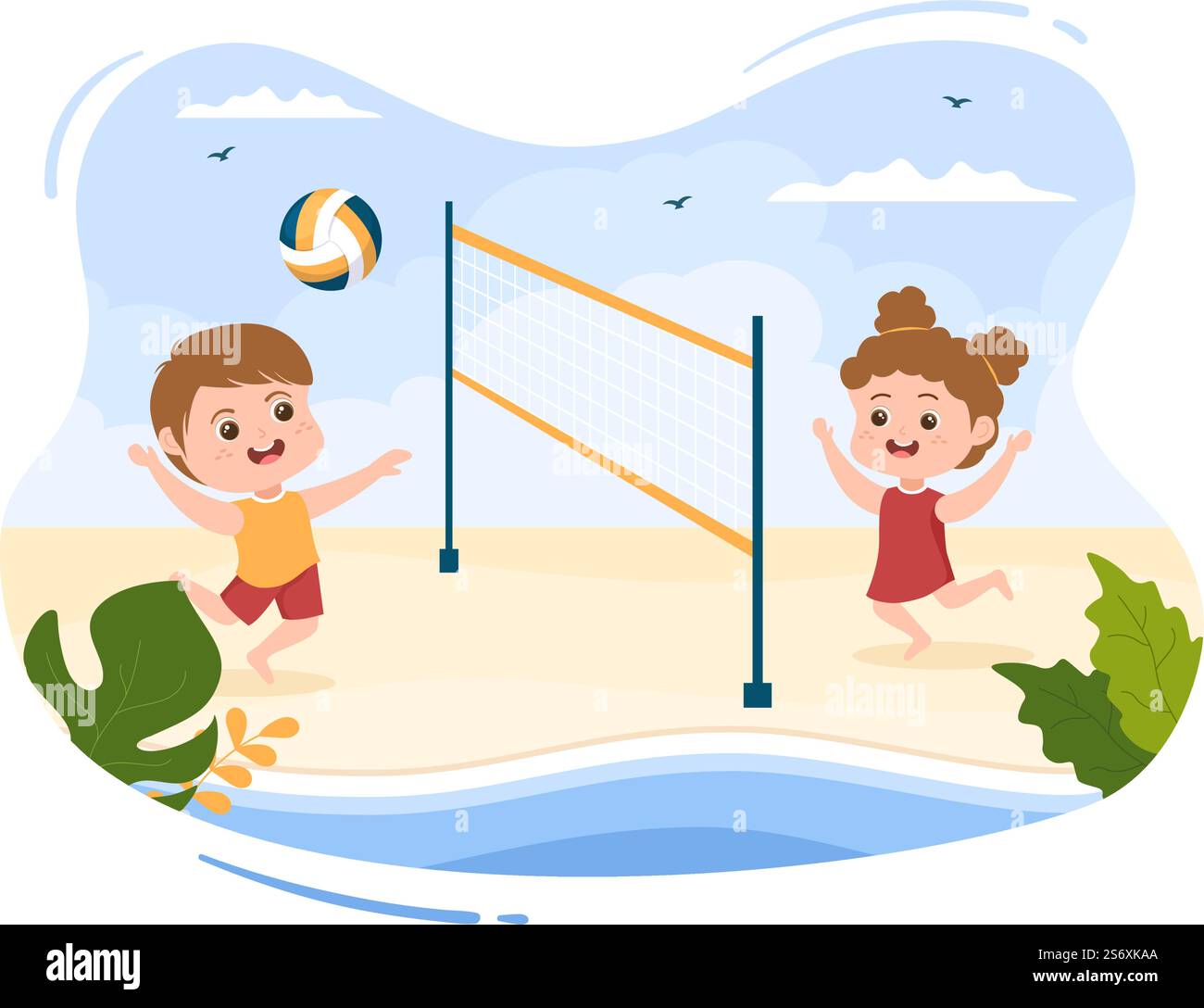 Beach Volleyball Player on the Attack for Sport Competition Series ...