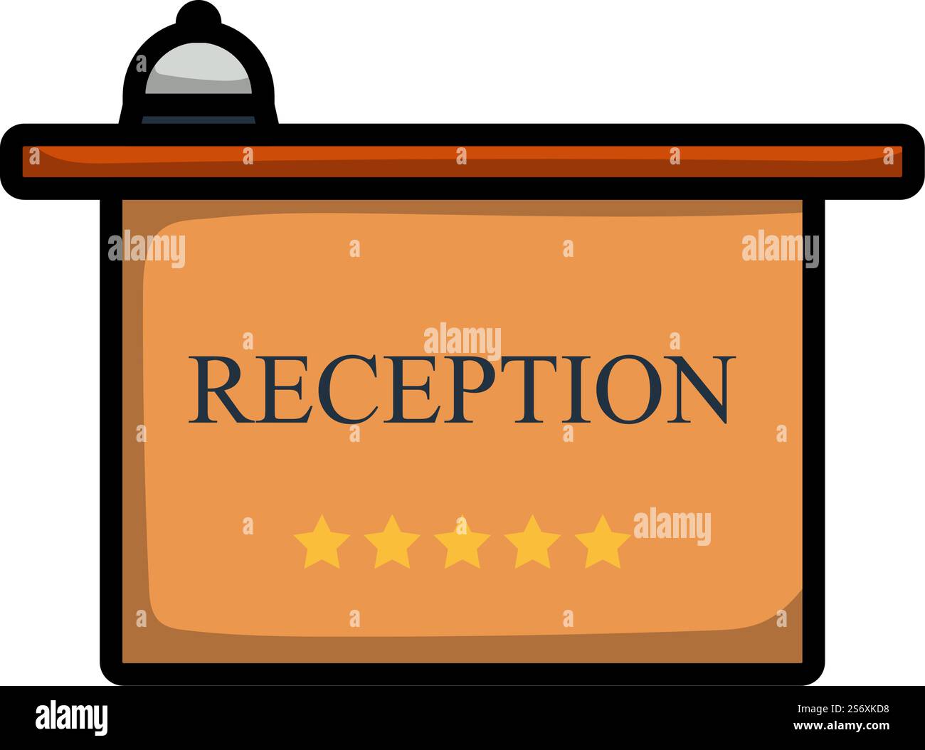 Icon Of Reception Desk. Editable Bold Outline With Color Fill Design ...