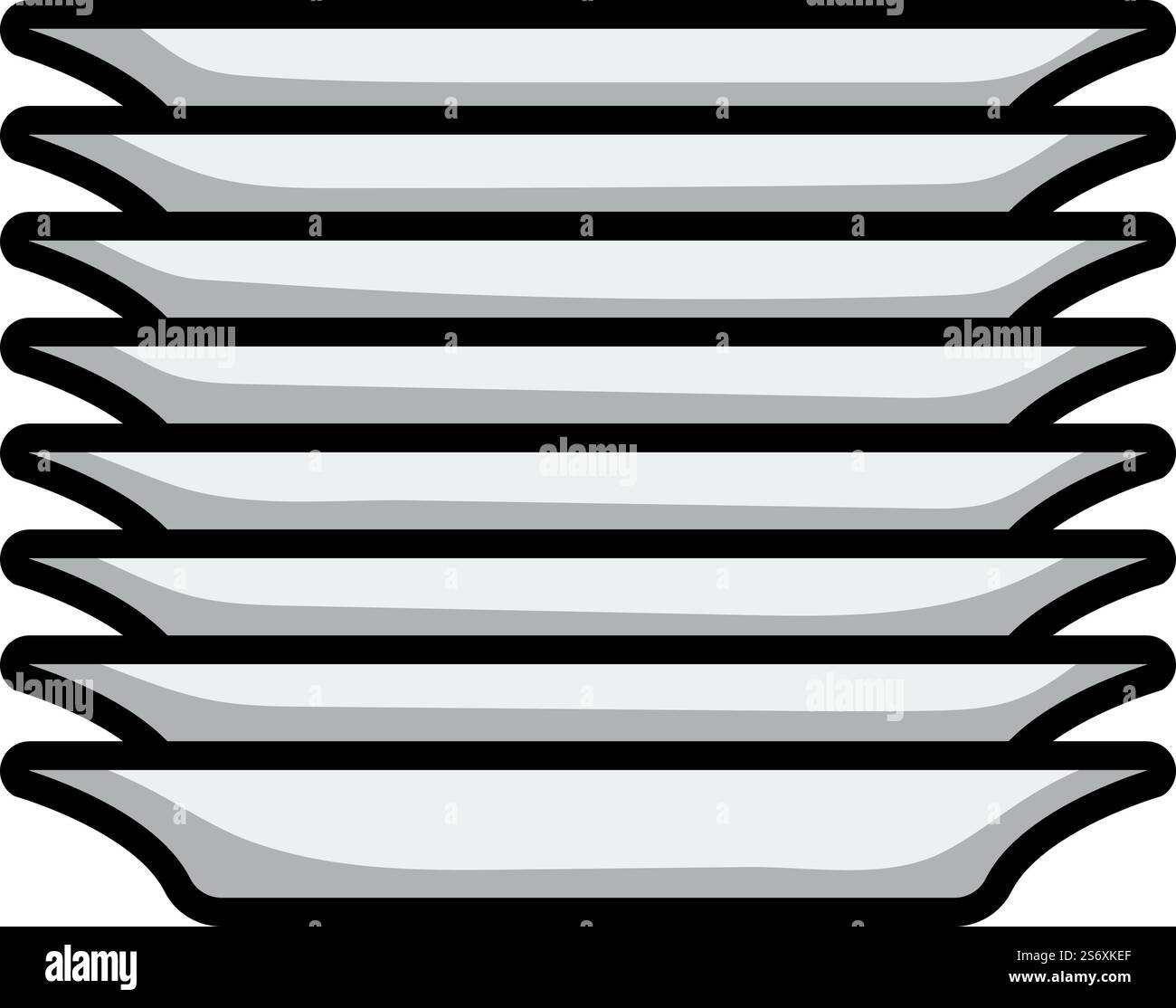 Plate Stack Icon. Editable Bold Outline With Color Fill Design. Vector ...