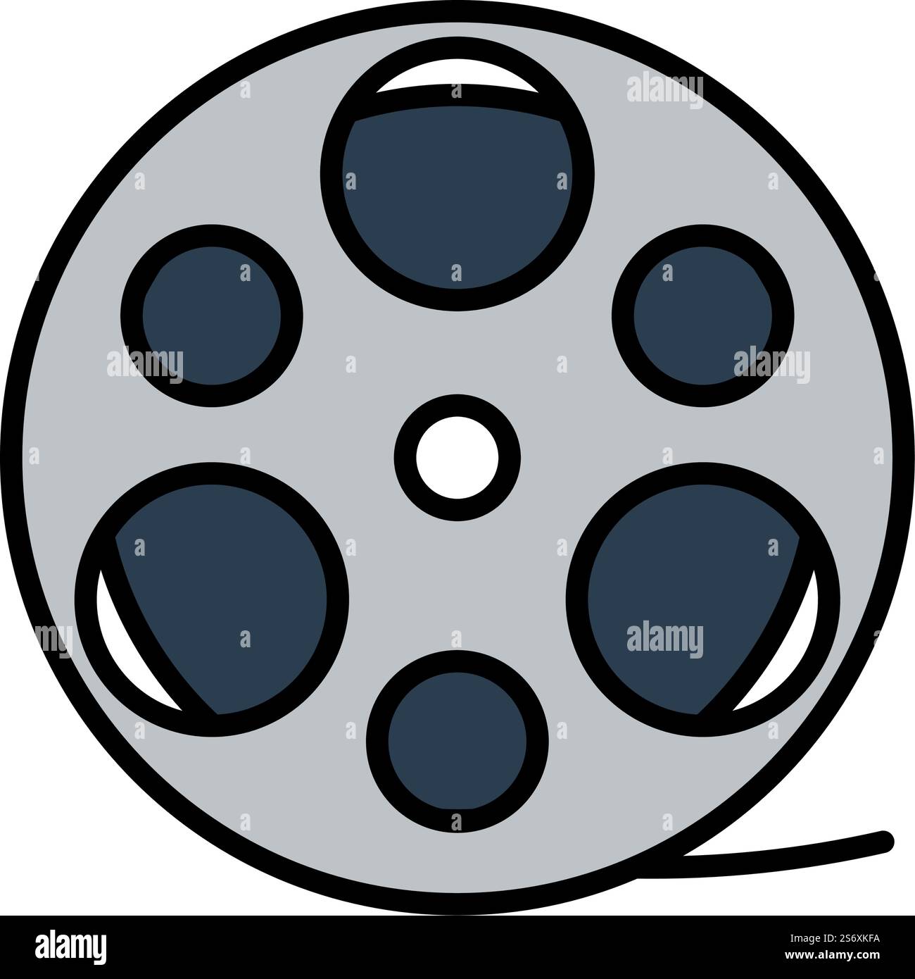 Film Reel Icon. Editable Bold Outline With Color Fill Design. Vector ...