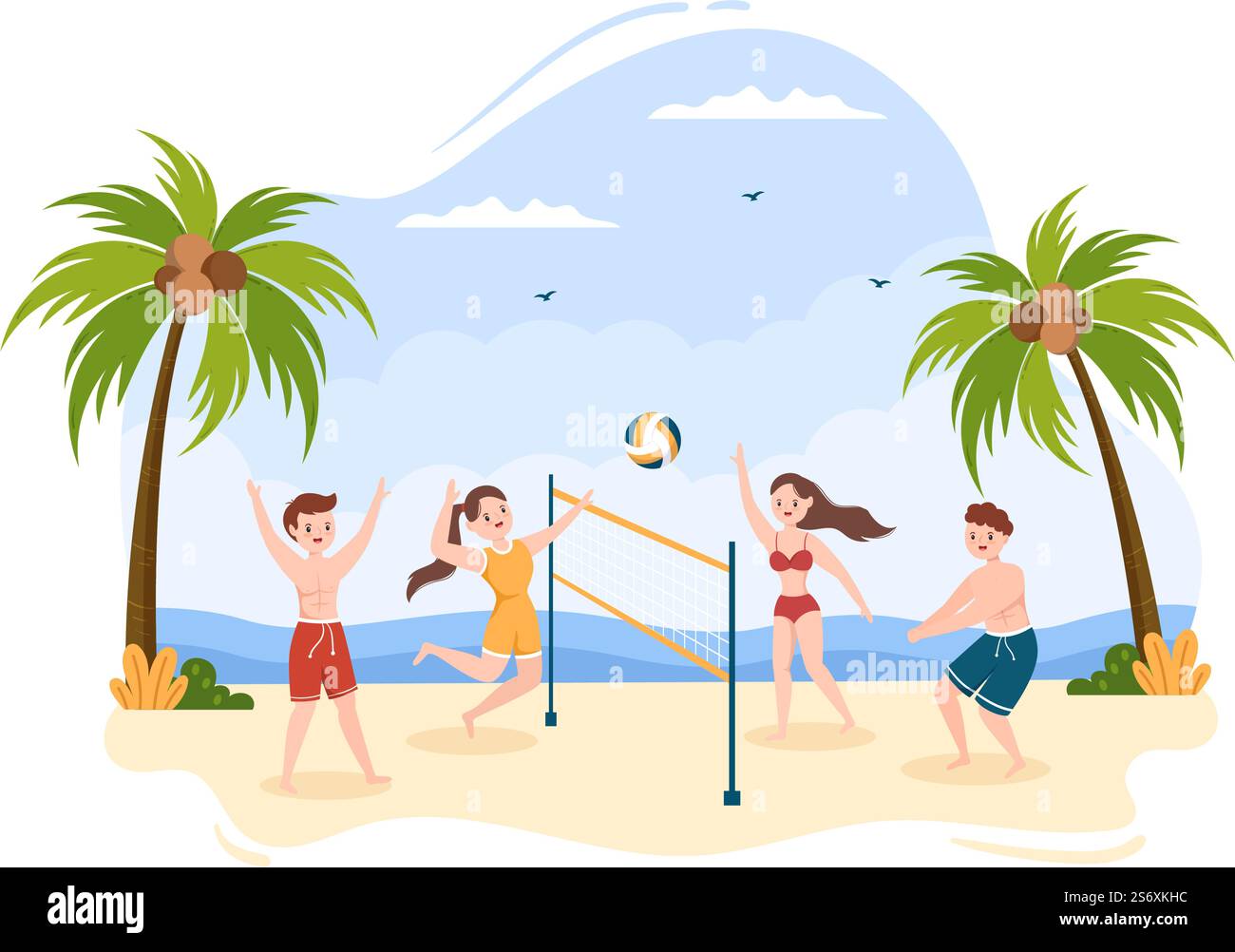 Beach Volleyball Player on the Attack for Sport Competition Series ...