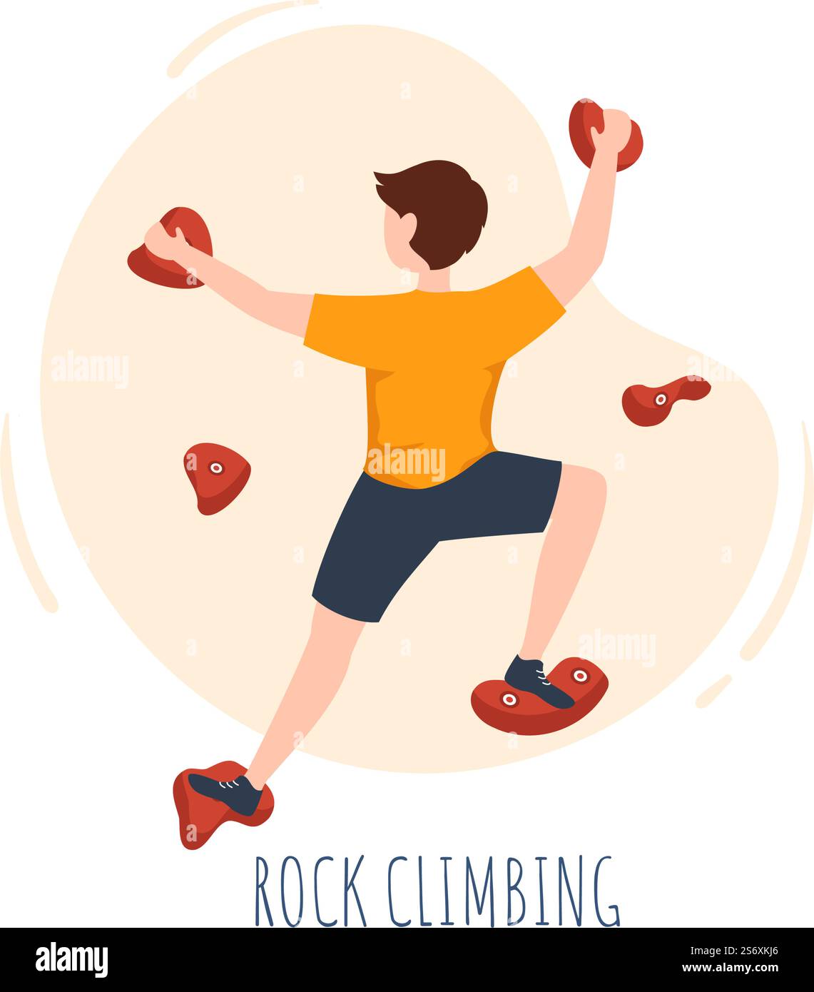 Rock Climbing with Climber Climbs Wall of Extreme Sportsmen and ...