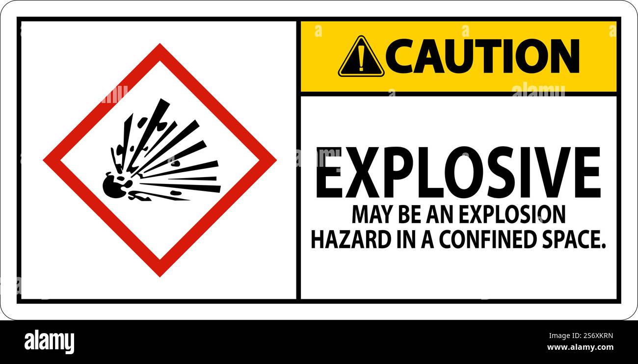 Caution Explosive GHS Sign On White Background Stock Vector Image & Art ...