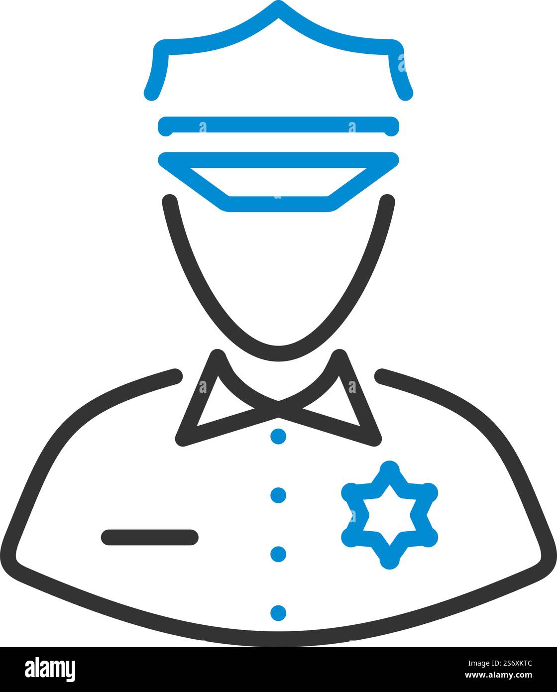 Policeman Icon. Editable Bold Outline With Color Fill Design. Vector ...