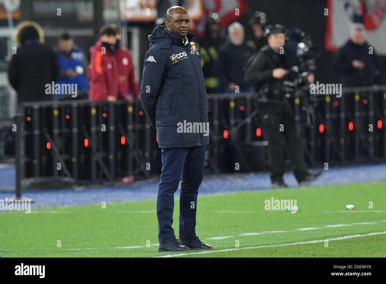 Rome, Italy. 17th Jan, 2025. Genoa Coach Patrick Vieira reacts during ...