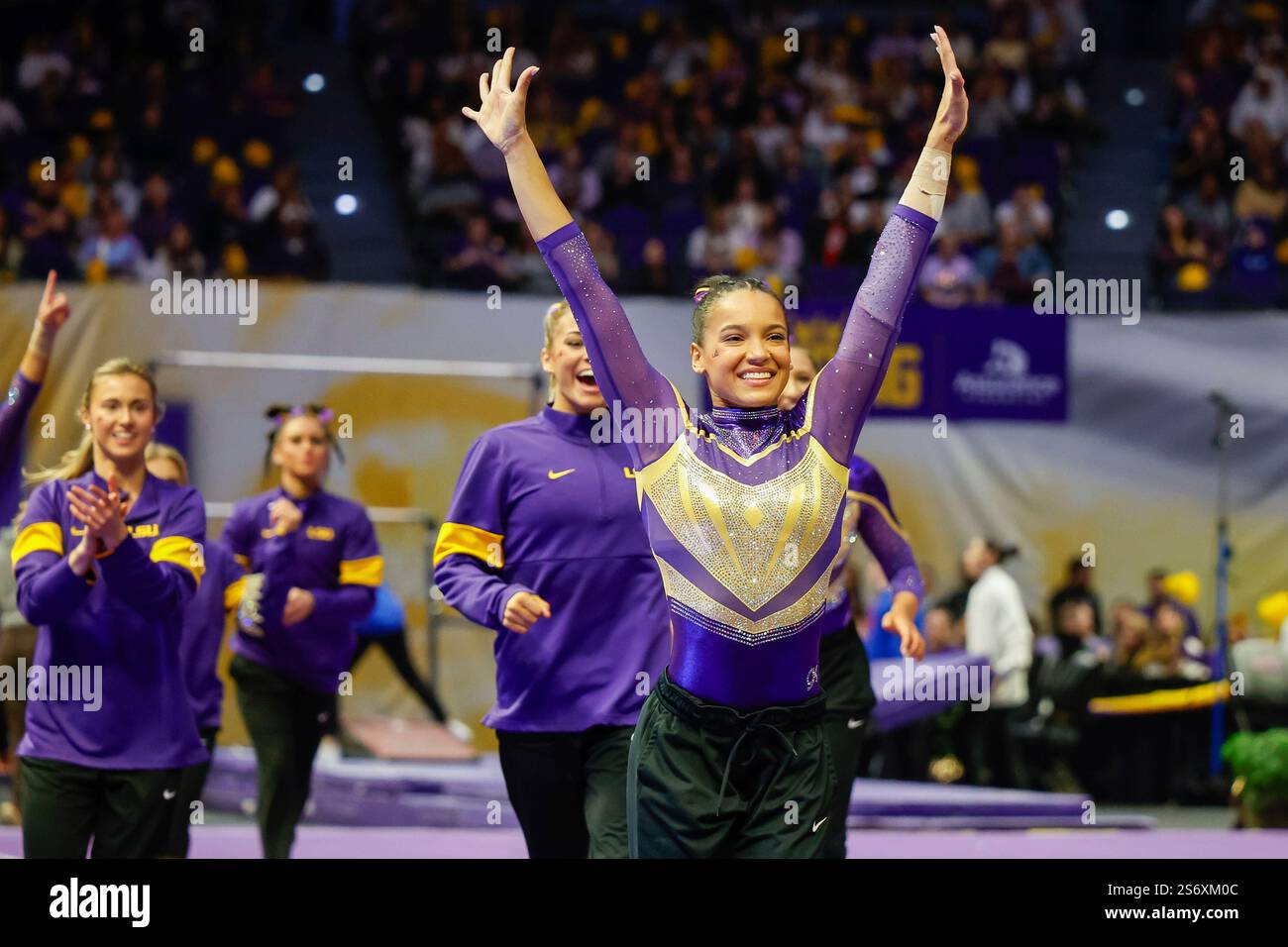 January 17, 2025: LSU Tigers Haleigh Bryant celebrates during the NCAA ...