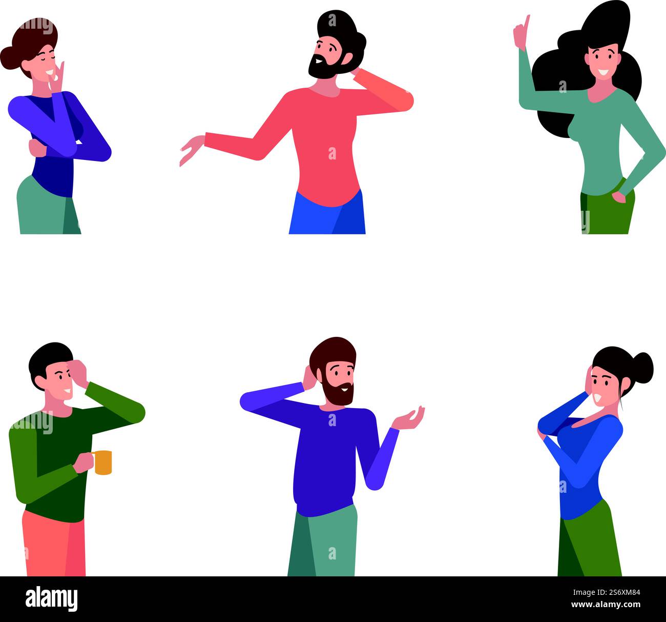 People thinking. Smart persons standing and confusion worry idea ...