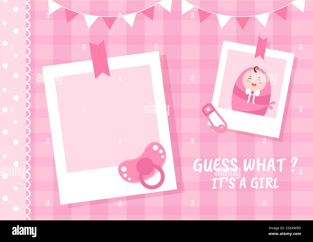 Birth Photo is it a Girl with a Baby Image and Pink Color Background ...