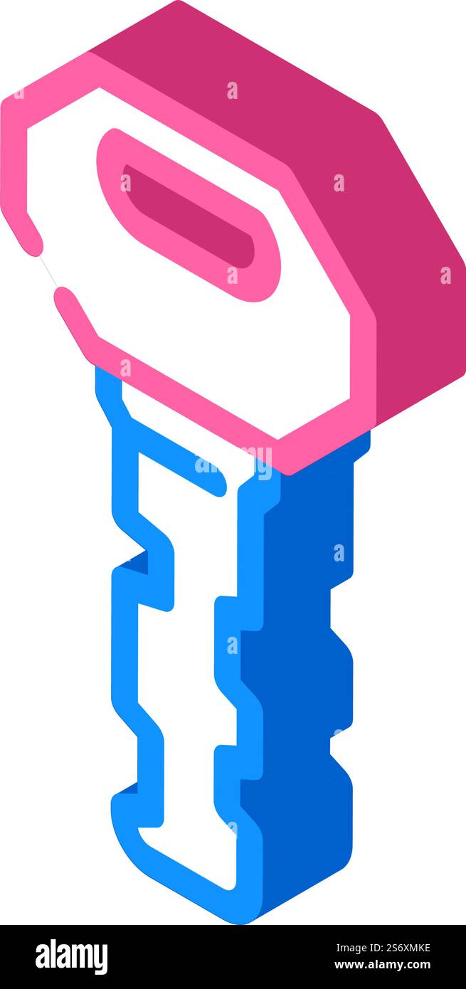 vintage key isometric icon vector. vintage key sign. isolated symbol ...