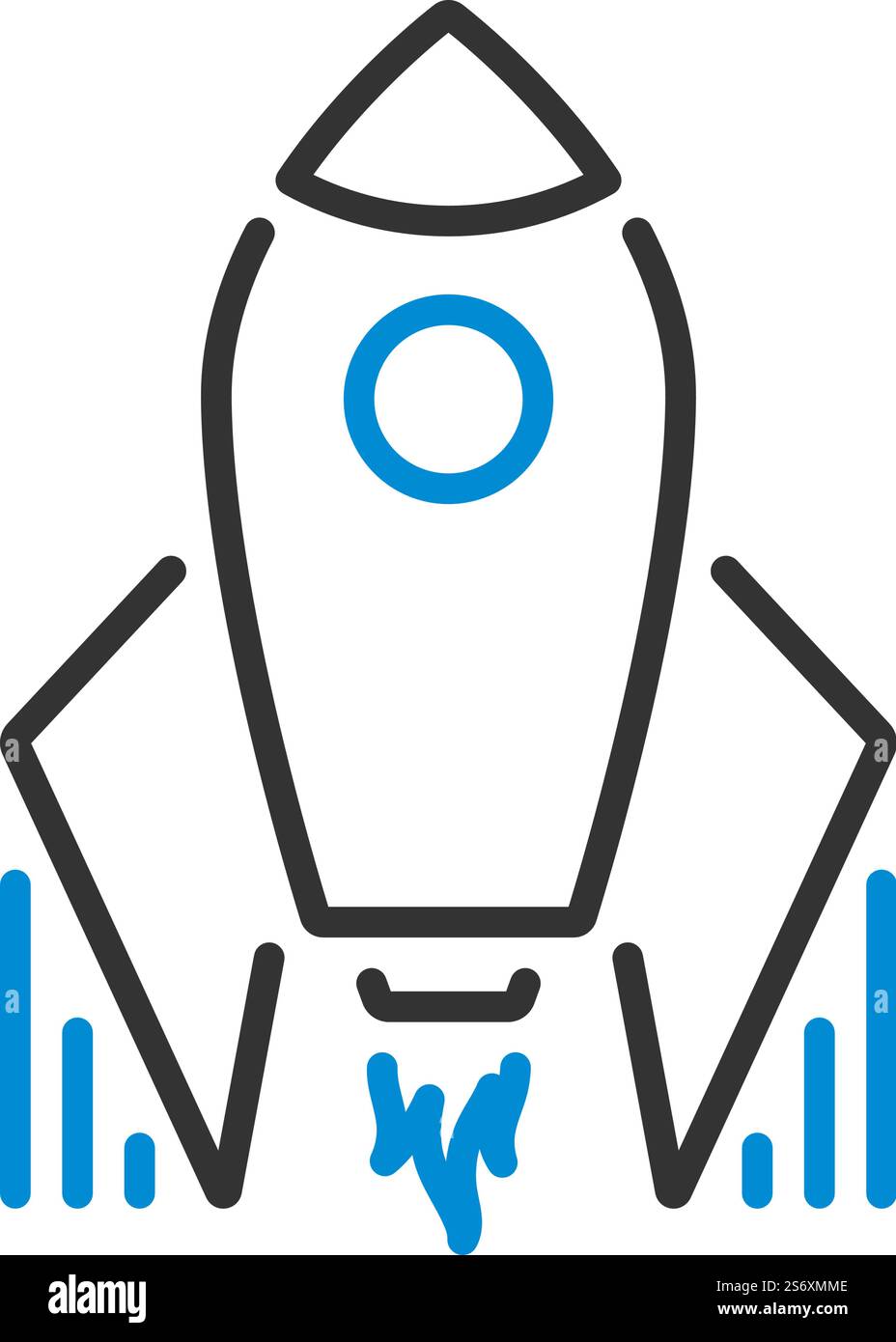 Startup Rocket Icon. Editable Bold Outline With Color Fill Design ...