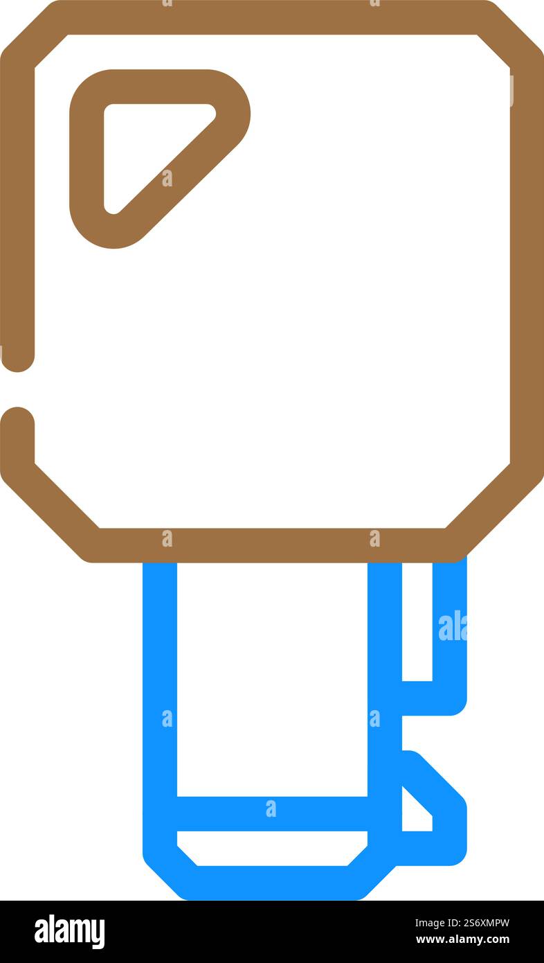 key for twist lock color icon vector. key for twist lock sign. isolated ...