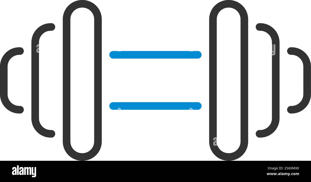 Icon Of Dumbbell. Editable Bold Outline With Color Fill Design. Vector ...