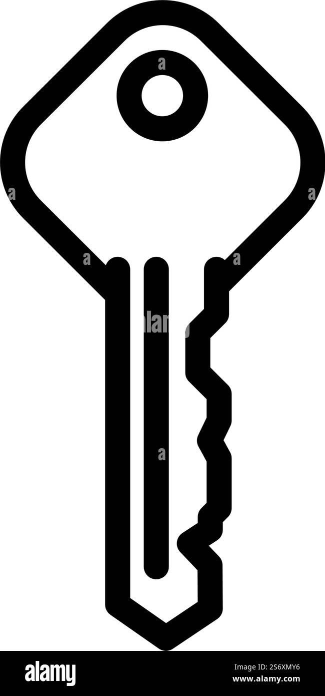 ordinary house key line icon vector. ordinary house key sign. isolated ...