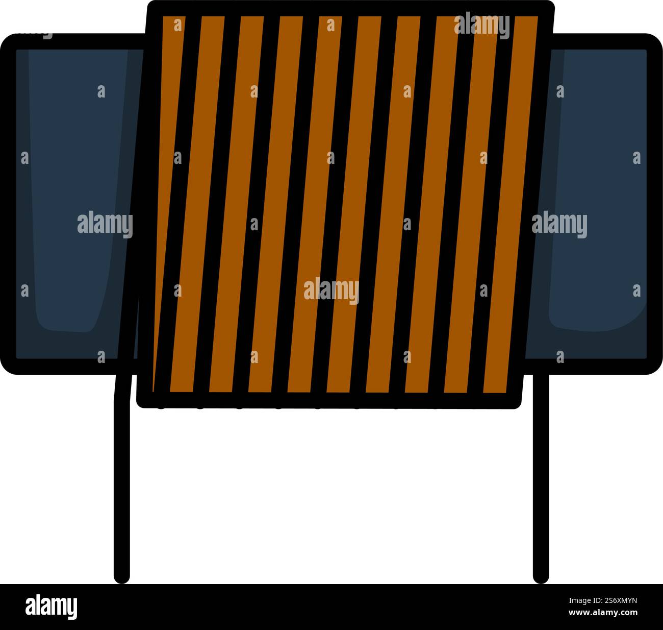 Inductor Coil Icon. Editable Bold Outline With Color Fill Design ...