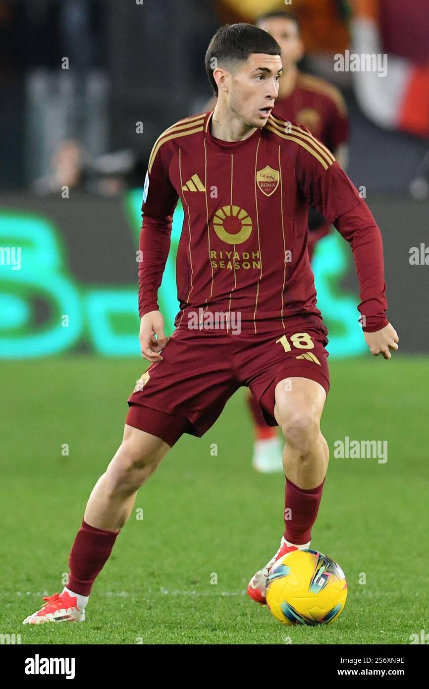 Rome, Italy. 17th Jan, 2025. Matias Soule of AS Roma seen in action ...