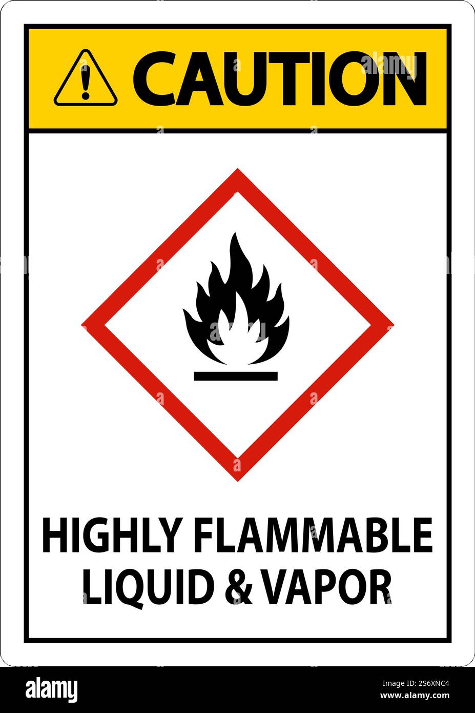 Caution Highly Flammable Liquid and Vapor GHS Sign Stock Vector Image ...