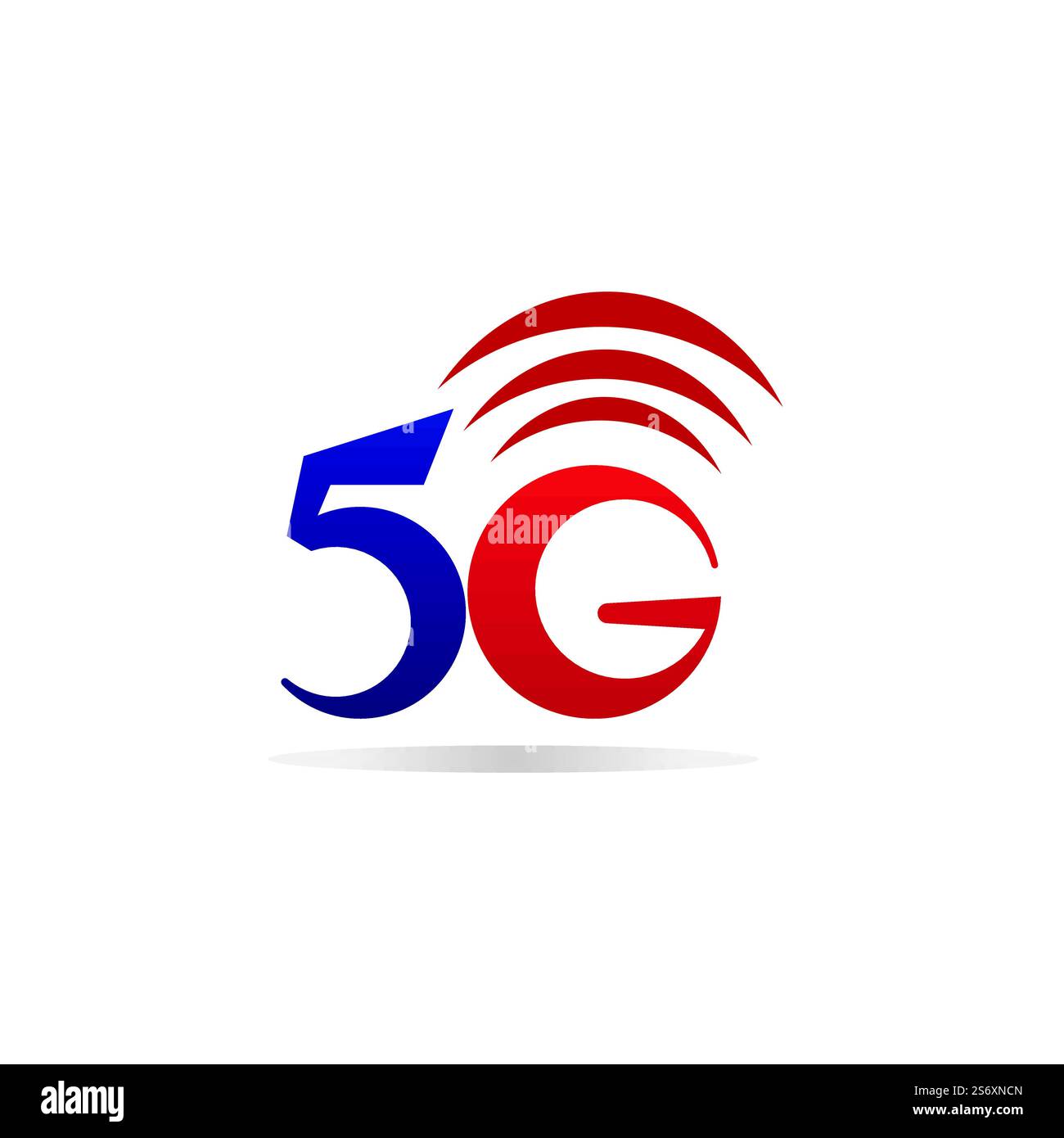 5G network logo. Logo network 5G connection. Number 5 and G letter ...