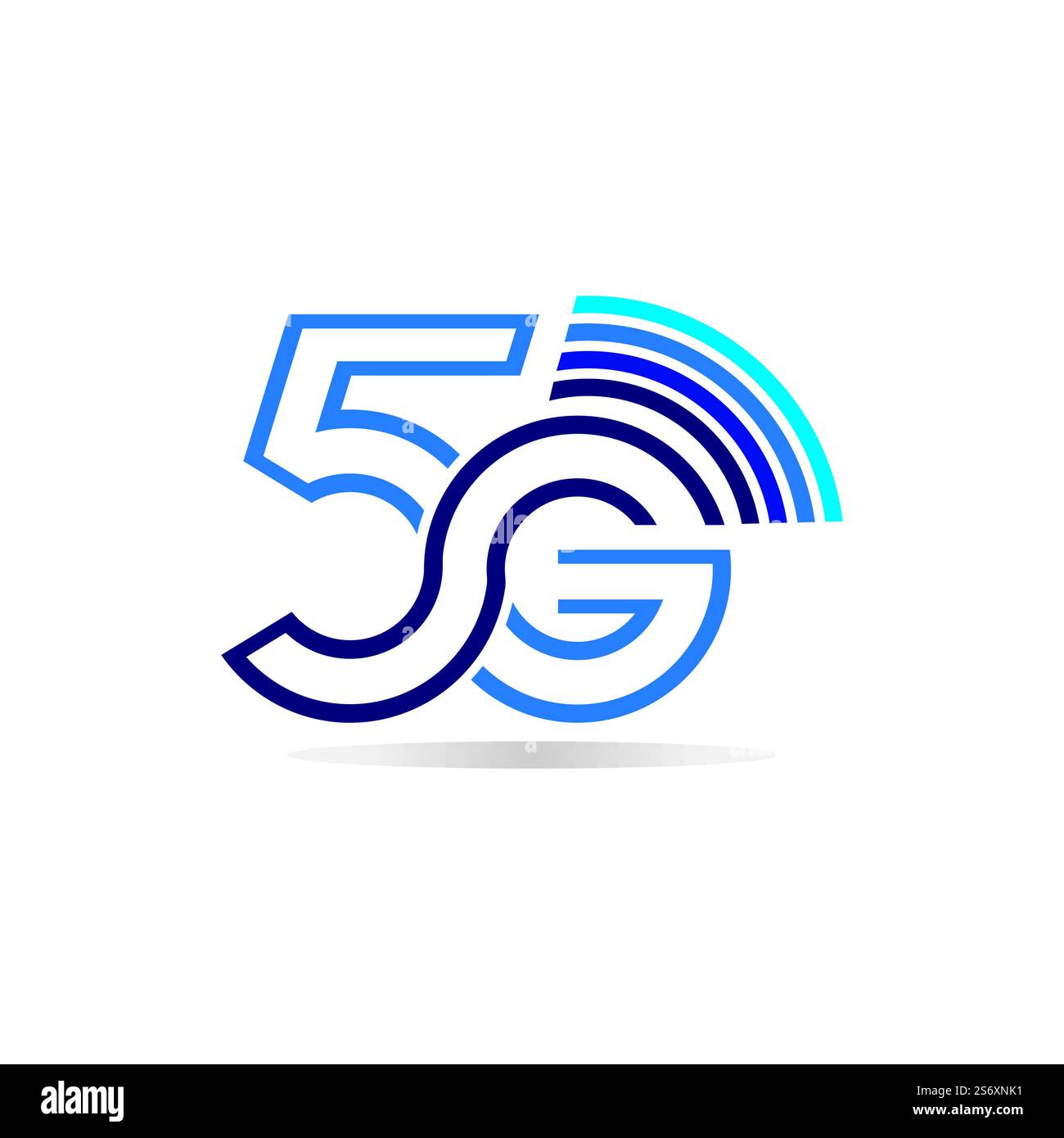 5G network logo. Logo network 5G connection. Number 5 and G letter ...