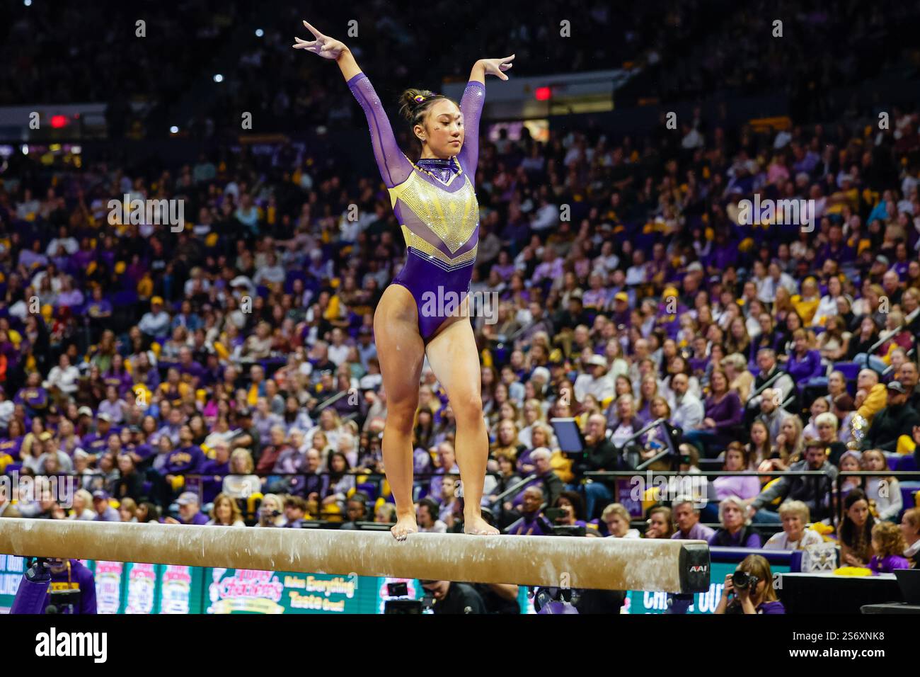 January 17, 2025: LSU Tigers Kailin Chio in action in the NCAA gymnastics dual meet between the ...