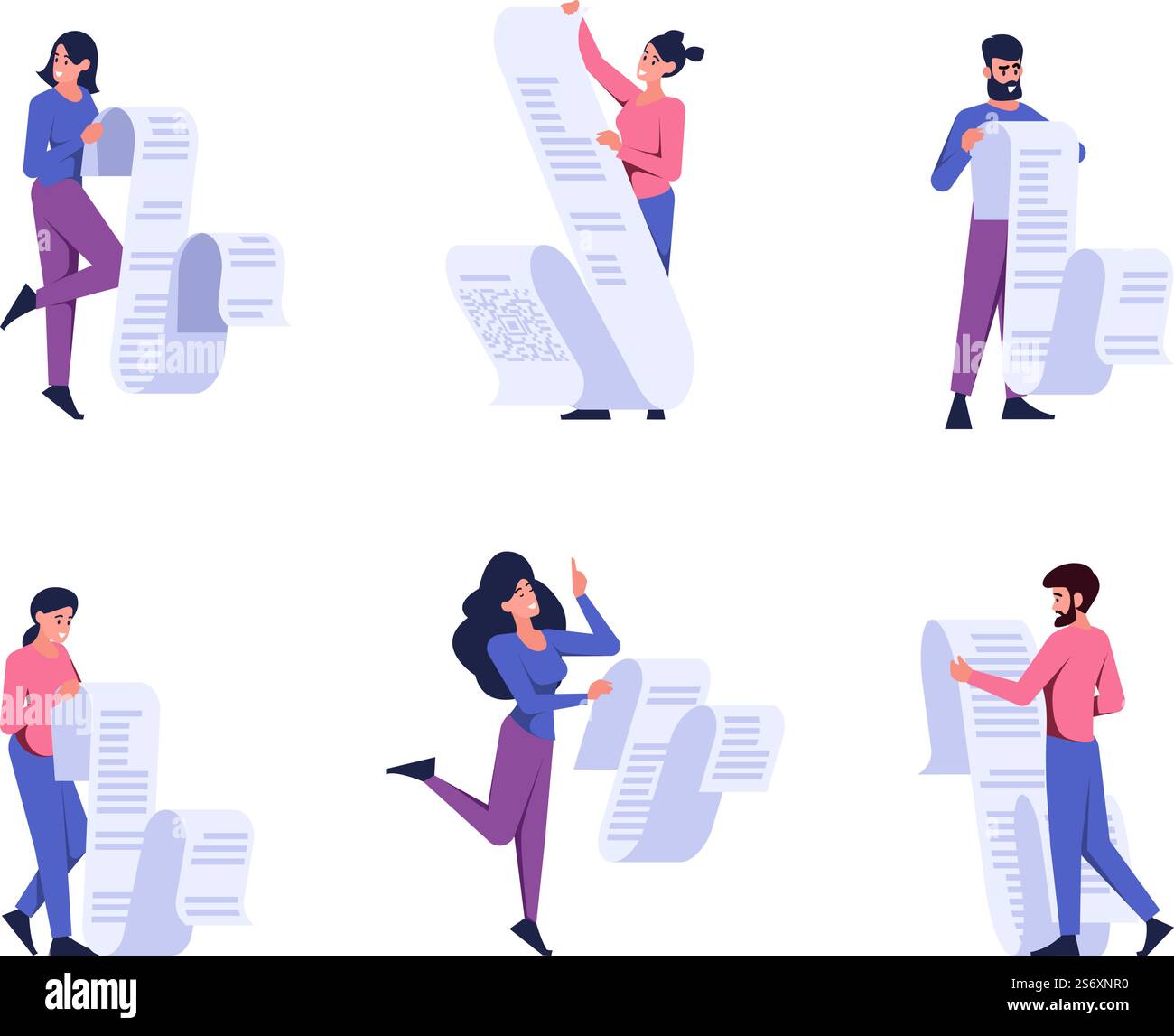 People with papers. Checklists business documents persons subscribe ...