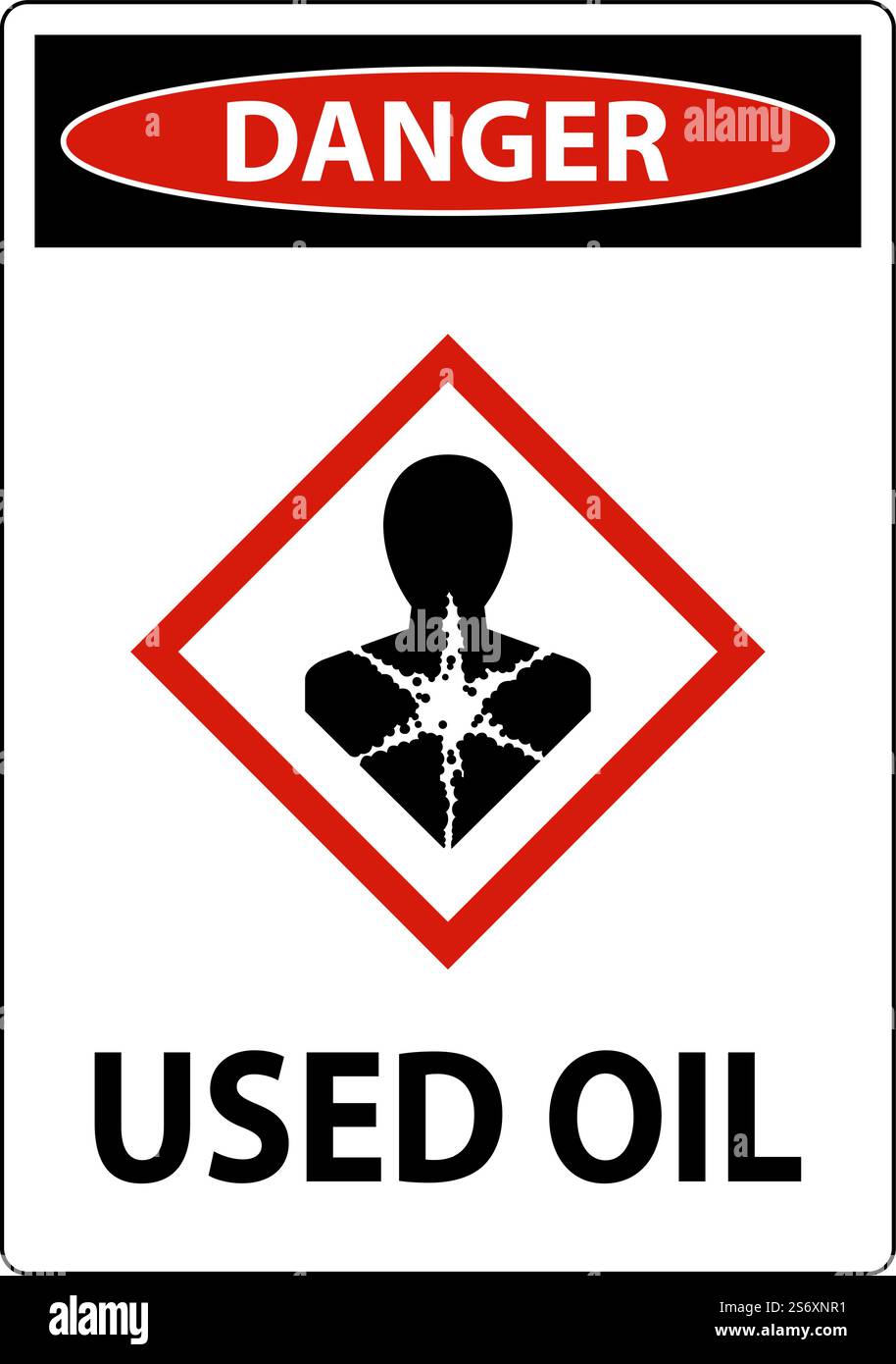 Danger Used Oil Sign On White Background Stock Vector Image & Art - Alamy