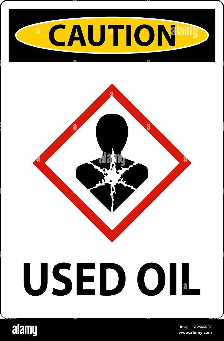 Caution Used Oil Sign On White Background Stock Vector Image & Art - Alamy