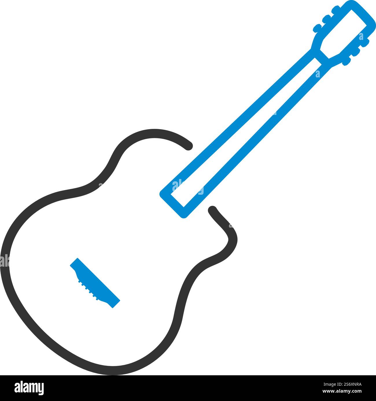 Acoustic Guitar Icon. Editable Bold Outline With Color Fill Design ...