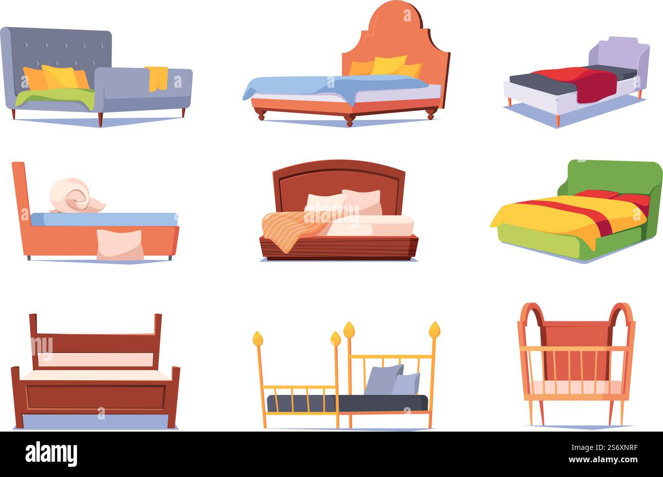 Modern furniture. Blanket cartoon beds for relax time modern colored ...