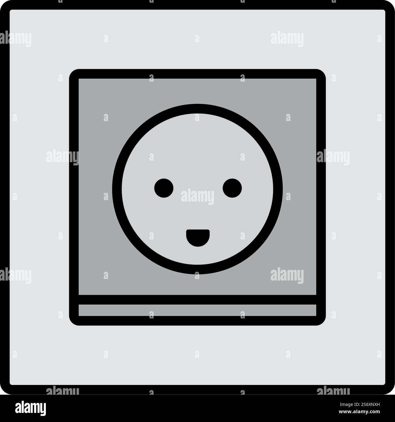 Austria Electrical Socket Icon. Editable Bold Outline With Color Fill ...