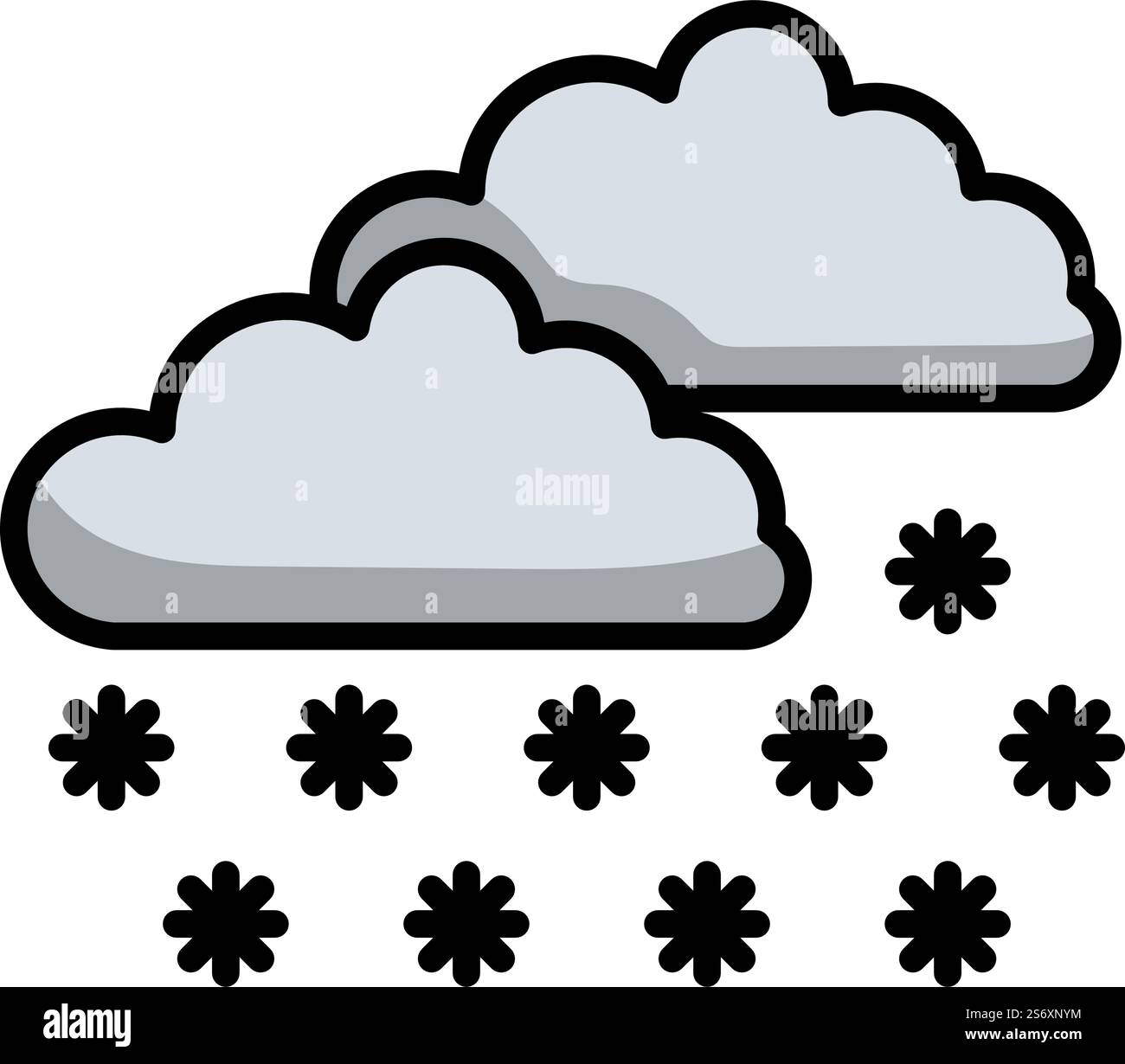 Snow Icon. Editable Bold Outline With Color Fill Design. Vector ...