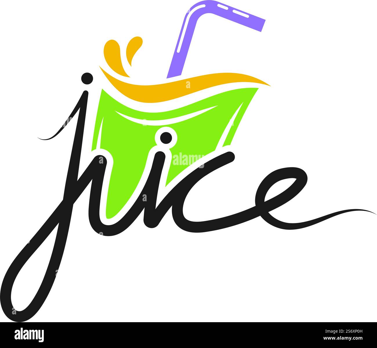 Juice logo fresh drink brand vector flat design template Stock Vector ...