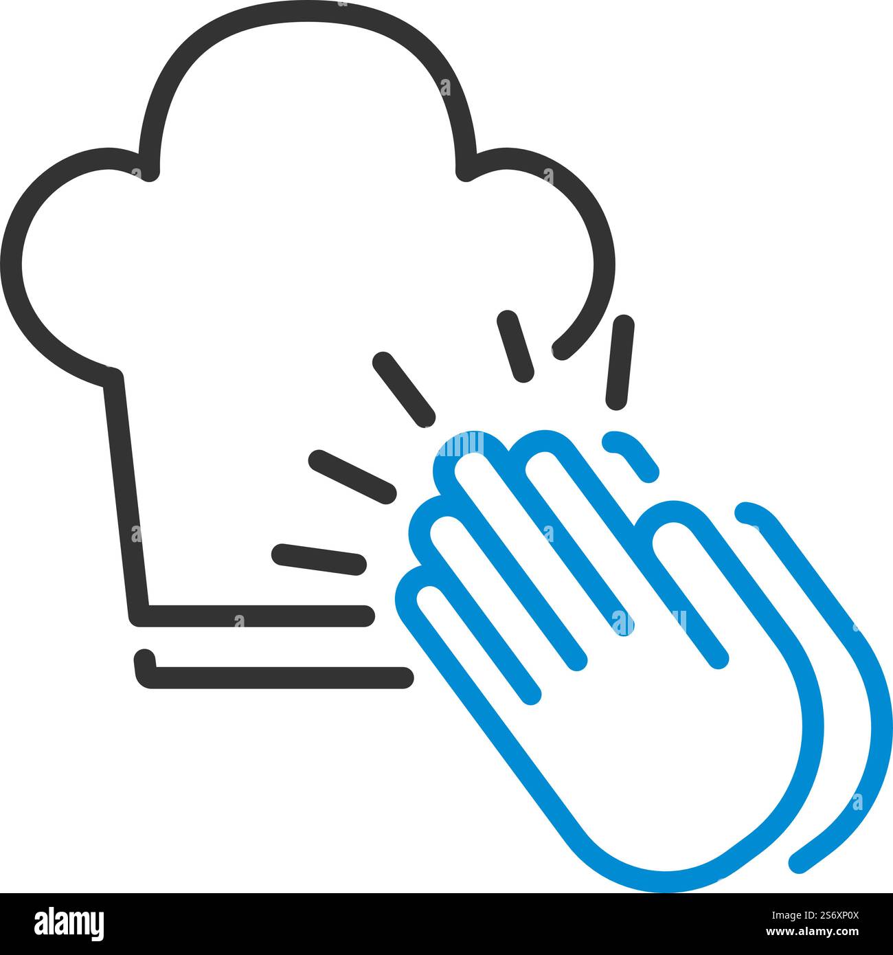Clapping Palms To Toque Icon. Editable Bold Outline With Color Fill ...