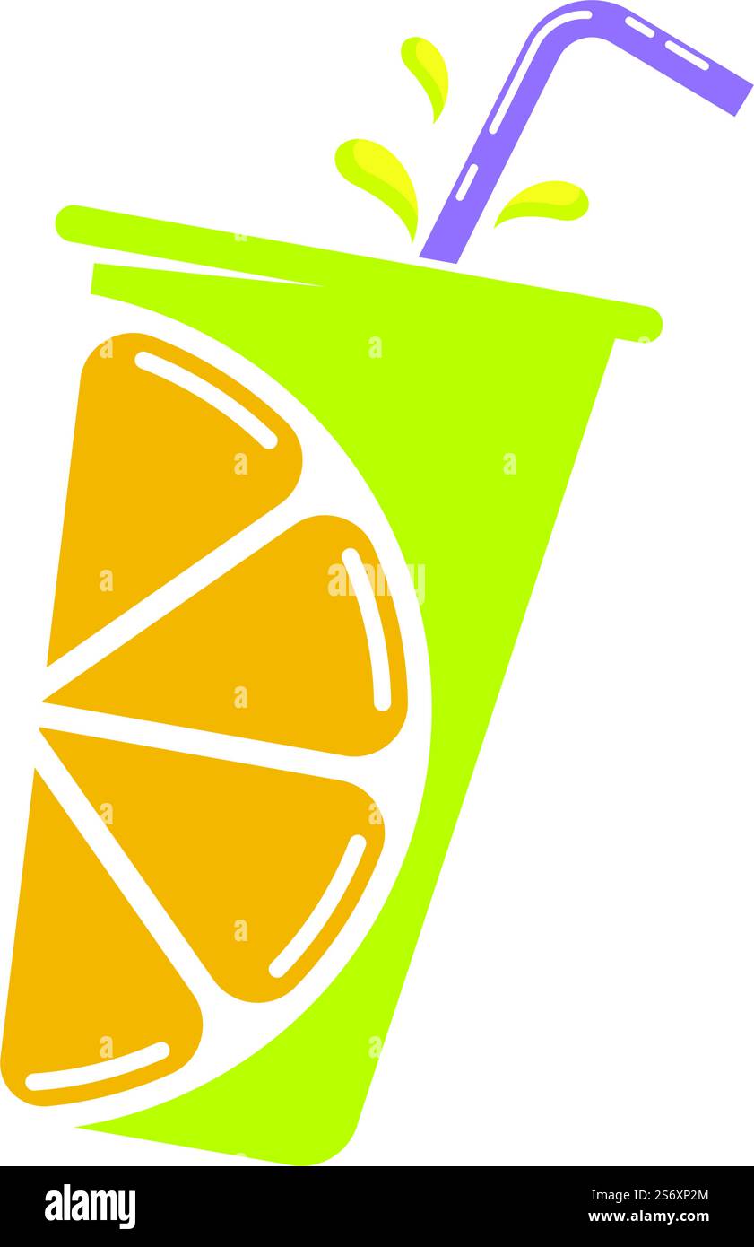 Juice logo fresh drink brand vector flat design template Stock Vector ...