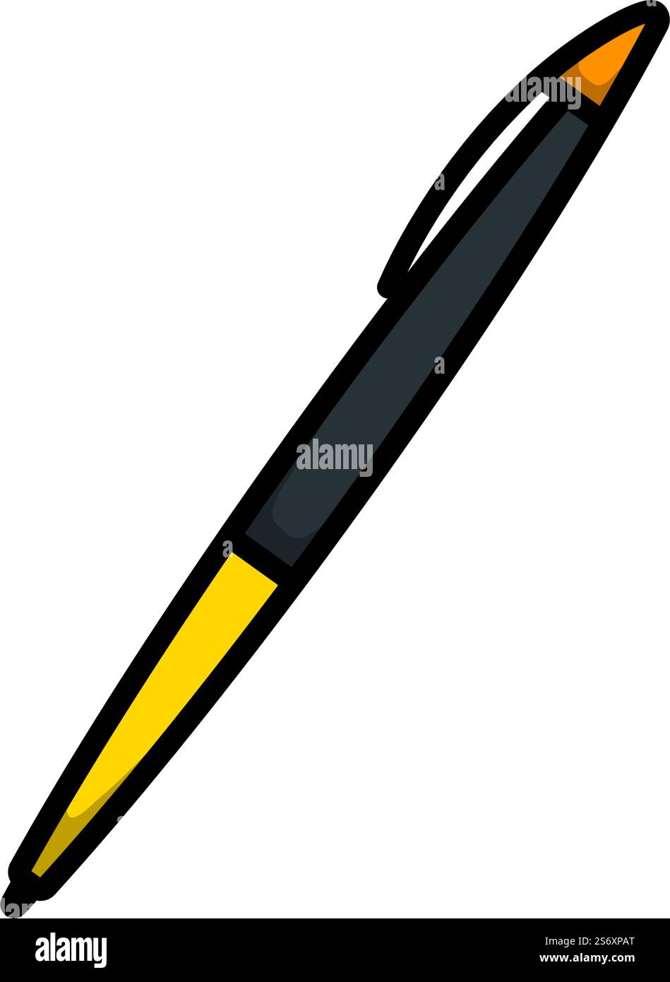 Pen Icon. Editable Bold Outline With Color Fill Design. Vector ...