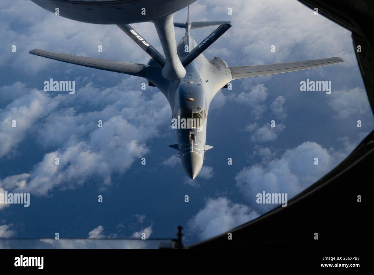 A U.S. Air Force B-1B Lancer assigned to the 34th Bomb Squadron ...