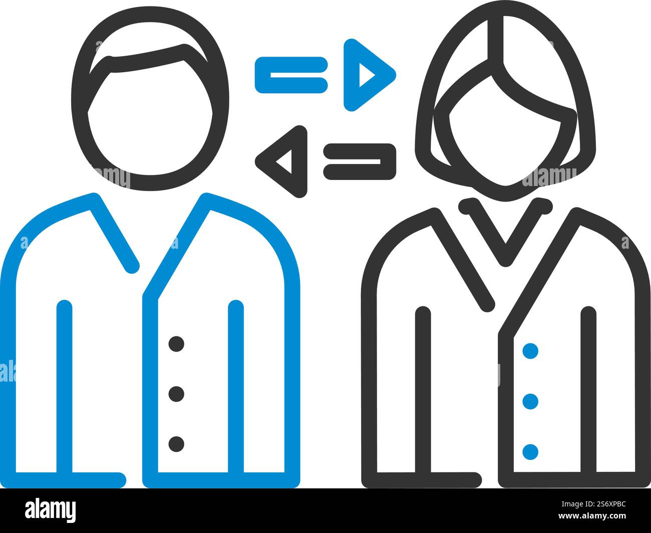 Corporate Interaction Icon. Editable Bold Outline With Color Fill ...