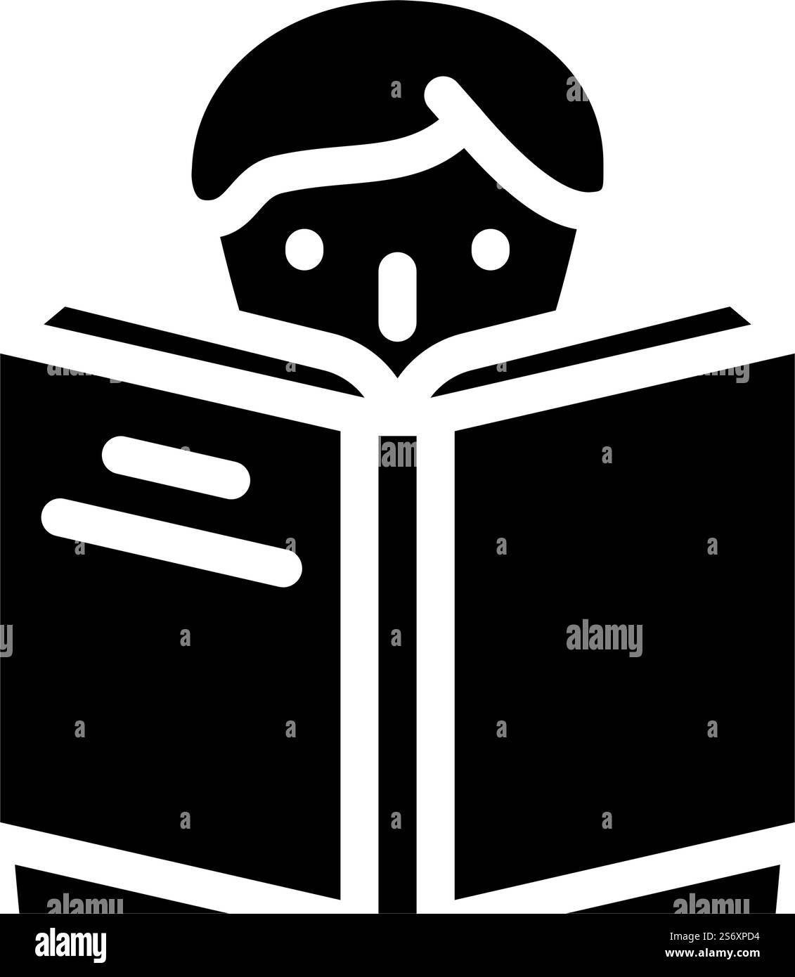 reading book glyph icon vector. reading book sign. isolated symbol ...