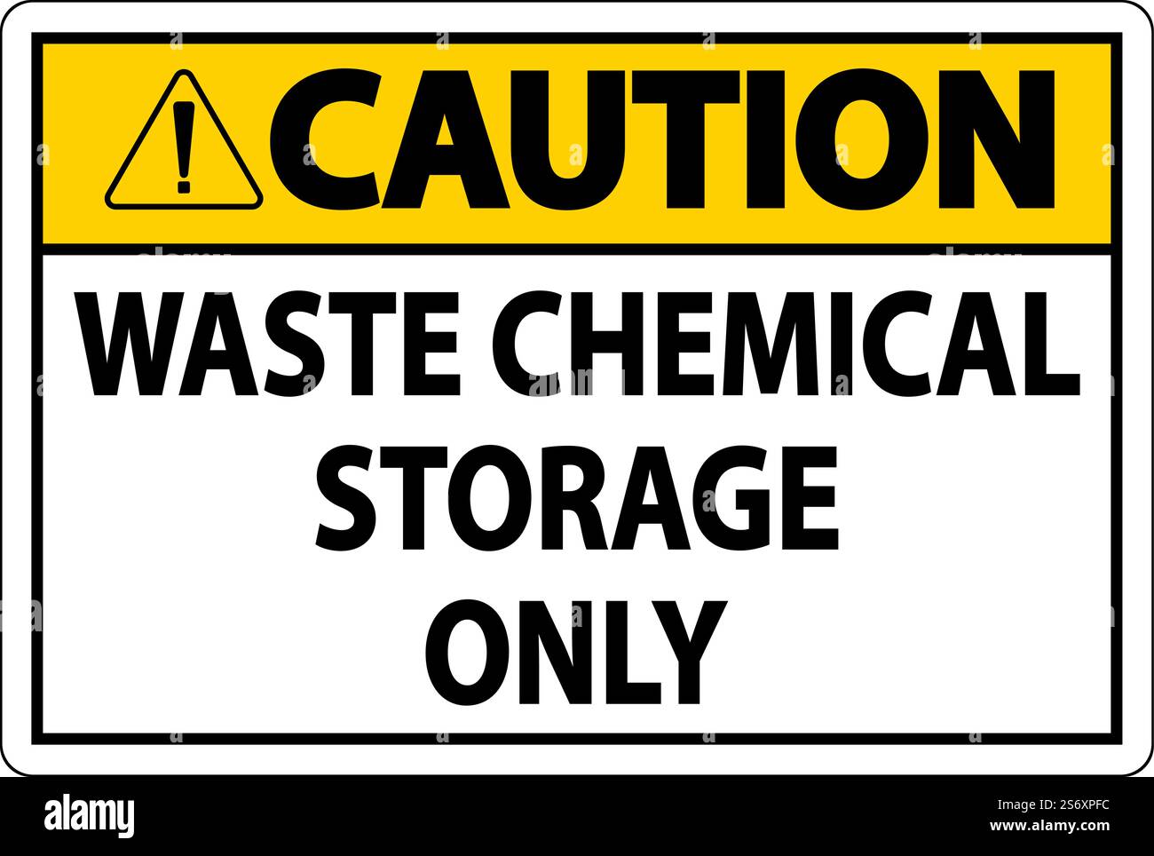 Caution Waste Chemical Storage Only Label Stock Vector Image & Art - Alamy