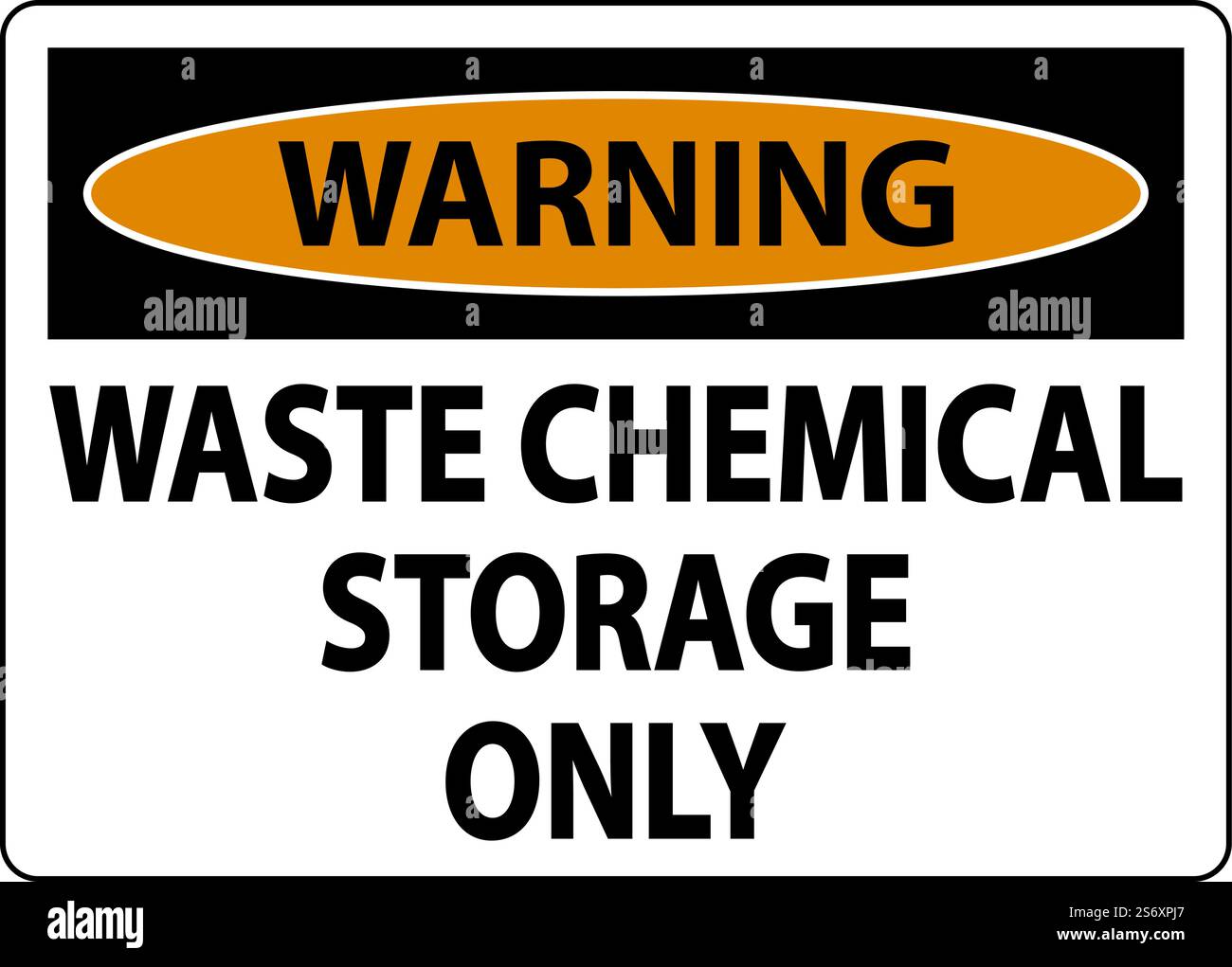 Warning Waste Chemical Storage Only Label Stock Vector Image & Art - Alamy
