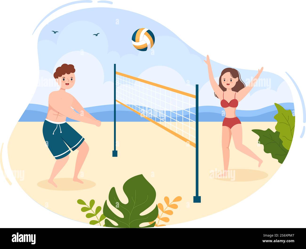 Beach Volleyball Player on the Attack for Sport Competition Series ...
