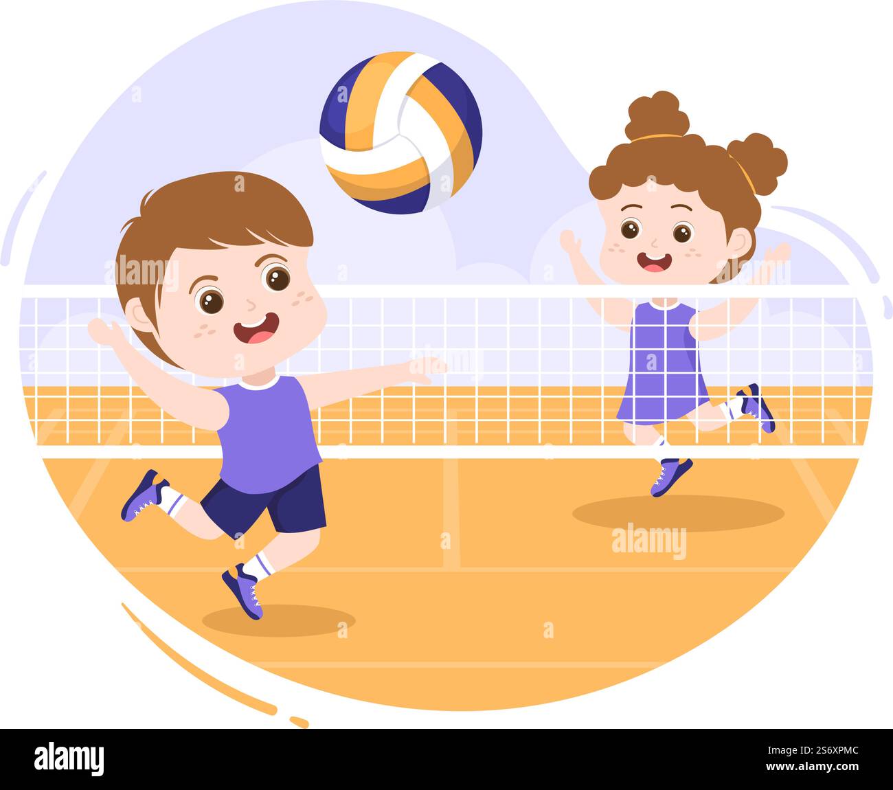 Volleyball Player on the Attack for Sport Competition Series Indoor in ...