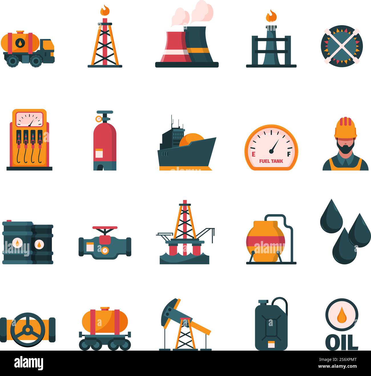 Gas oil industry. Mining energy from gas barrel and tank electric ...