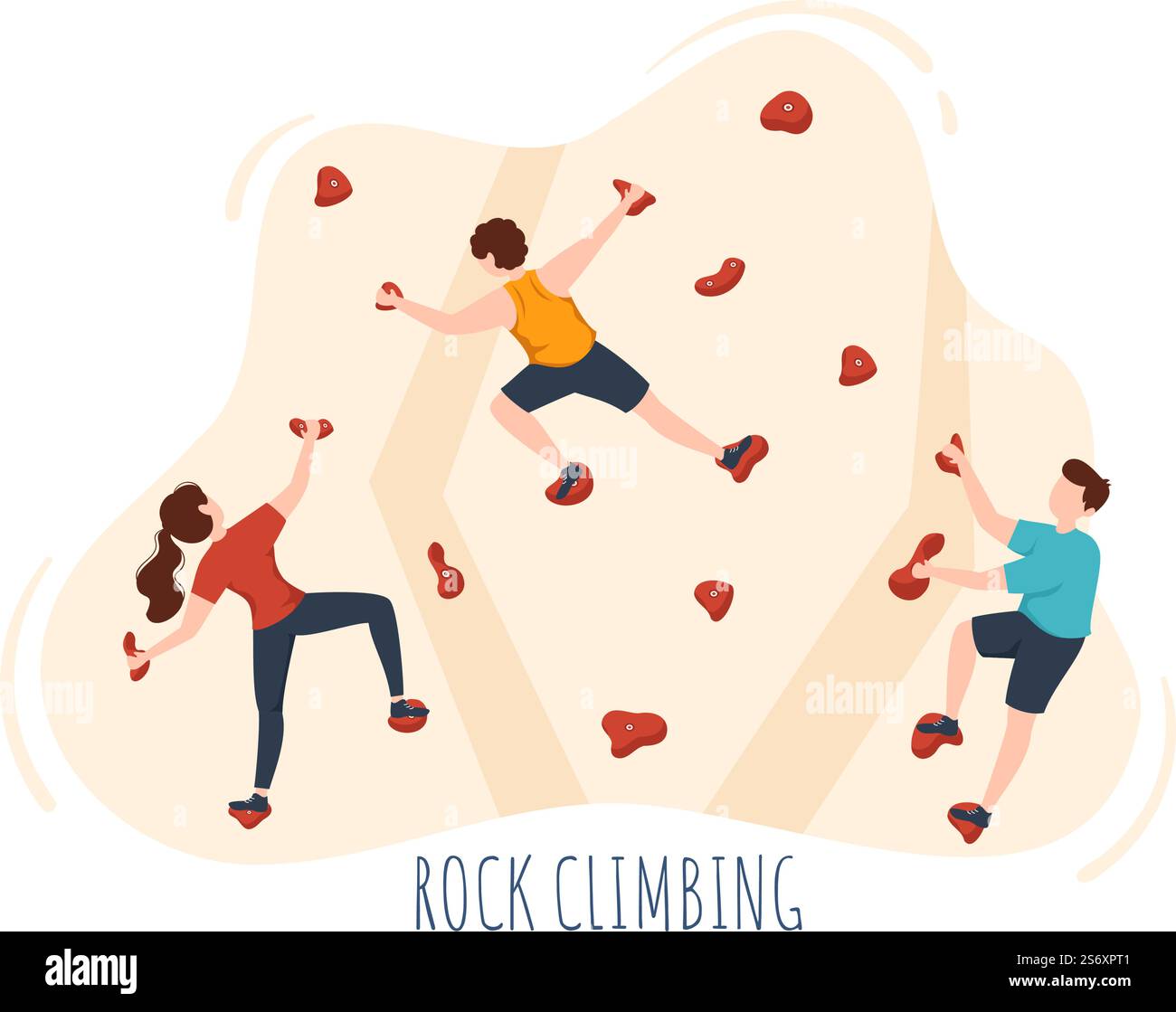 Rock Climbing with Climber Climbs Wall of Extreme Sportsmen and ...